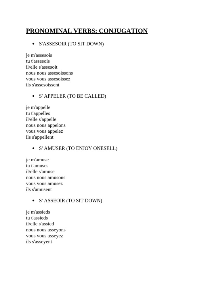 Pronominal Verbs | PDF