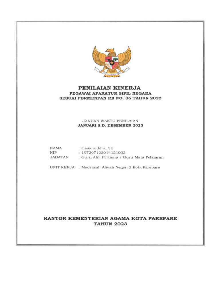 Contoh Susunan SKP | PDF