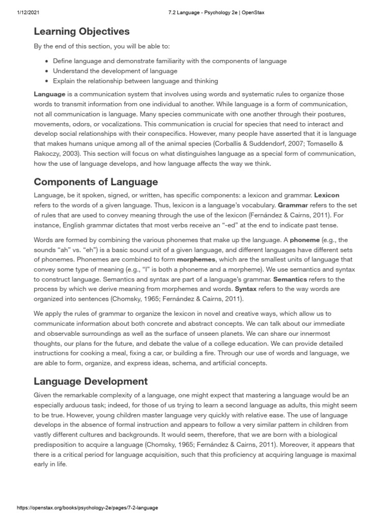 Language OpenStax | PDF