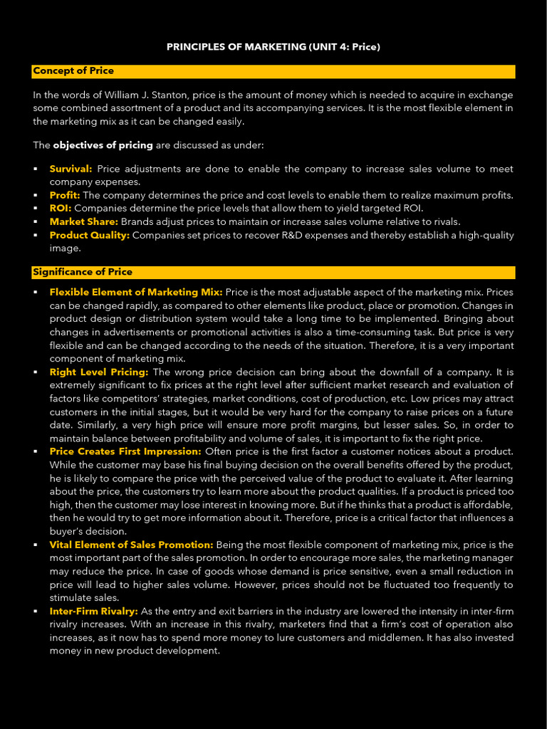 MARKETING - Unit 4 - BCOM | PDF