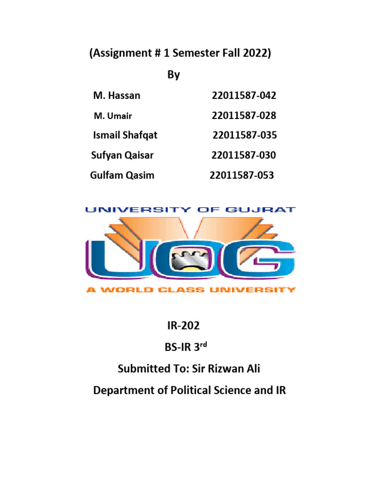 (Assignment # 1 Semester Fall 2022) for IR-202 | PDF