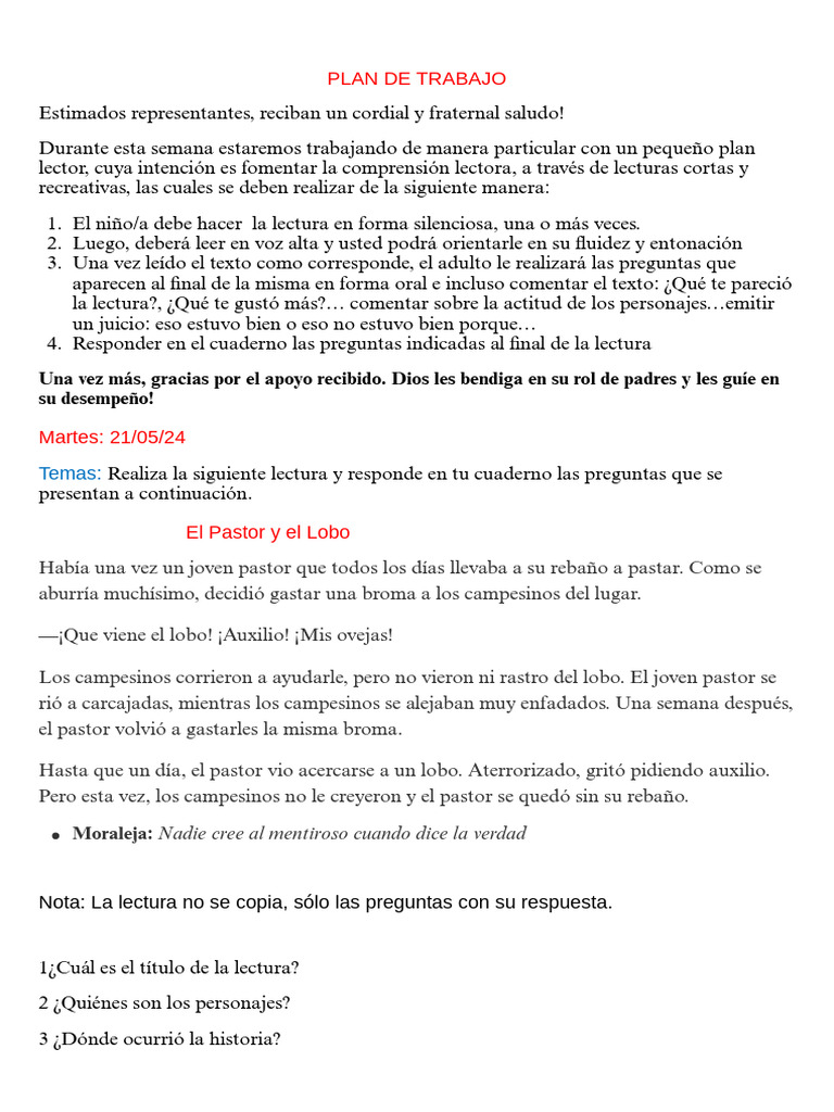 Primer Grado Semana de Actividades | PDF