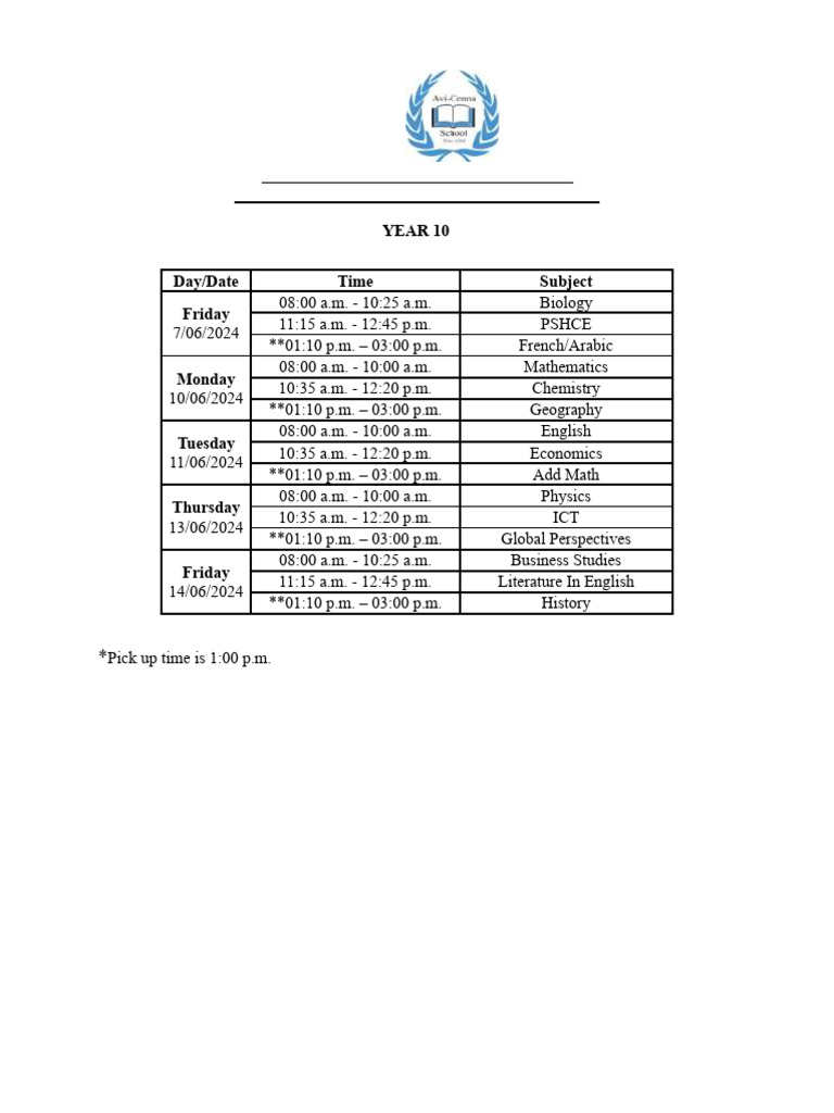 Term 3 Ks4 Exam Timetable | PDF