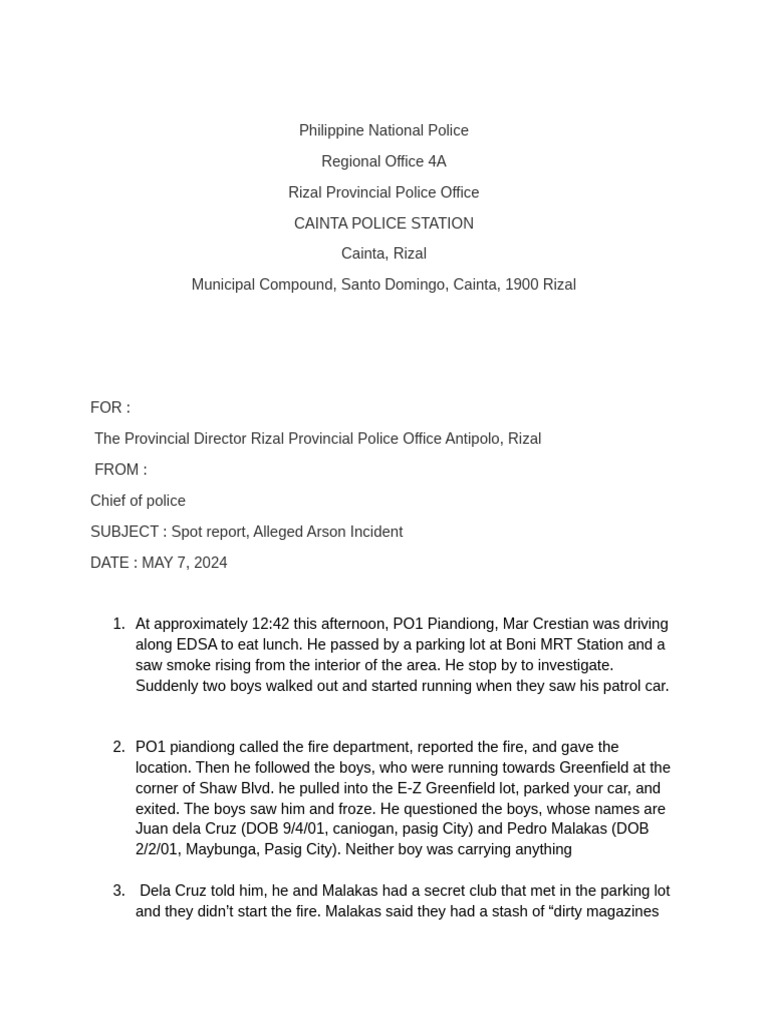 Spot Report | PDF