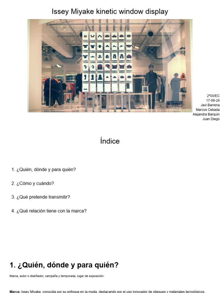 Issey Miyake Kinetic Window Display | PDF | Linguistic Morphology ...