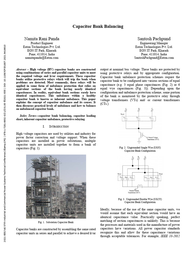 Capacitor Bank Balancing | PDF