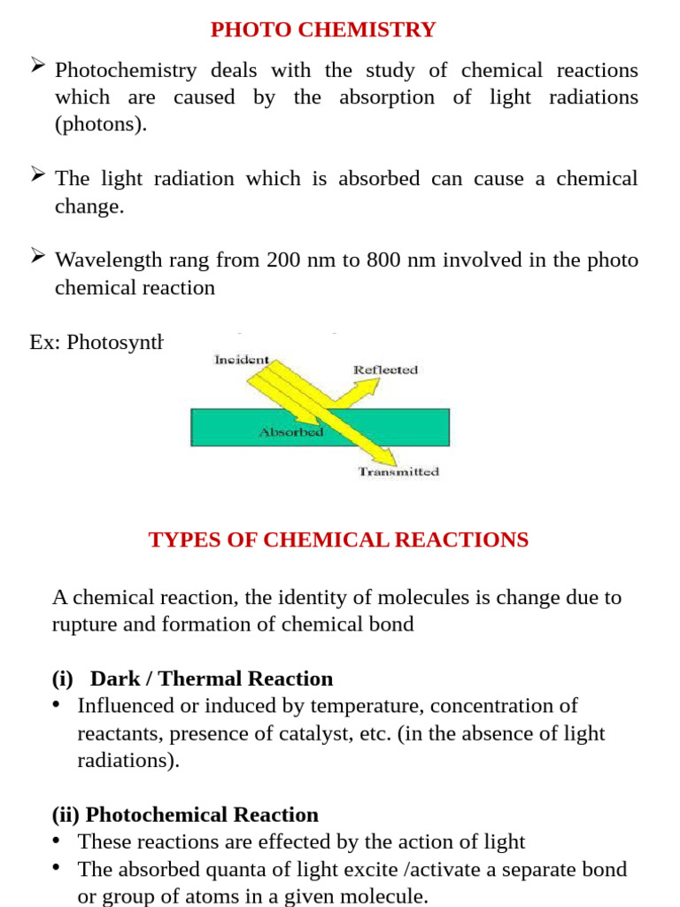 UNIT V Photochemistry | PDF