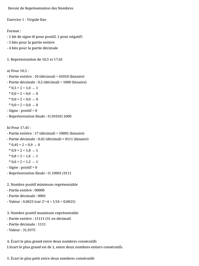 Représentation des Nombres en Binaire | PDF | Teaching Methods & Materials