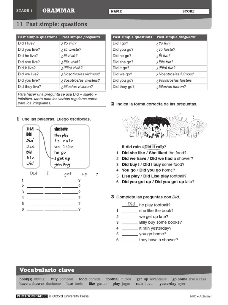 Past Simple Interrogative | PDF
