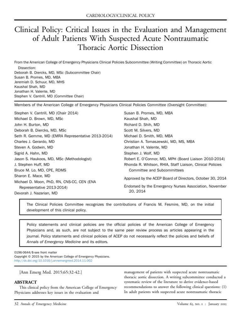 Clinical Policy Critical Issues in The Evaluation | PDF