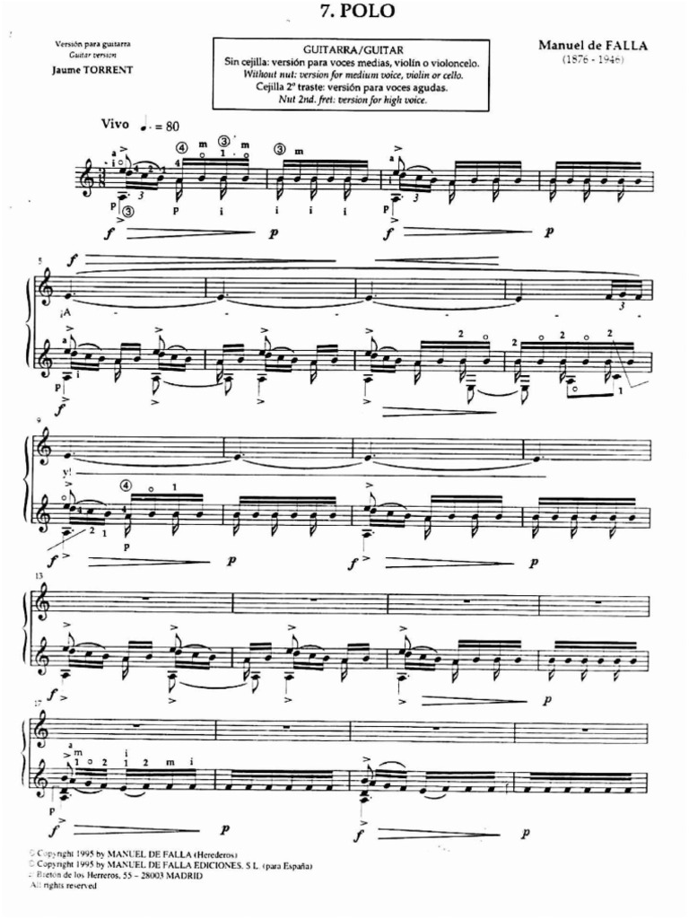 Canciones Populares Falla - Polo | PDF