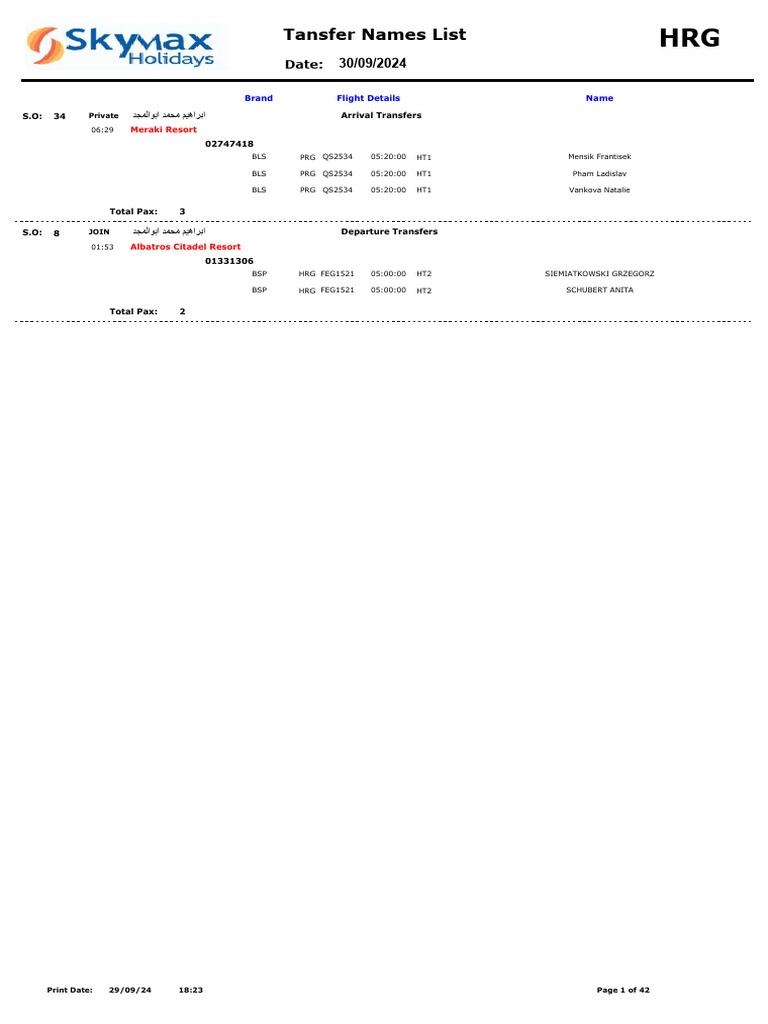Arr & Dep Names 30 Sep 24 | PDF