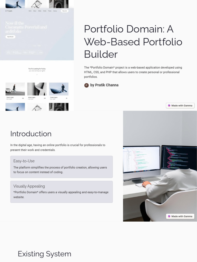 Portfolio Domain A Web Based Portfolio Builder | PDF