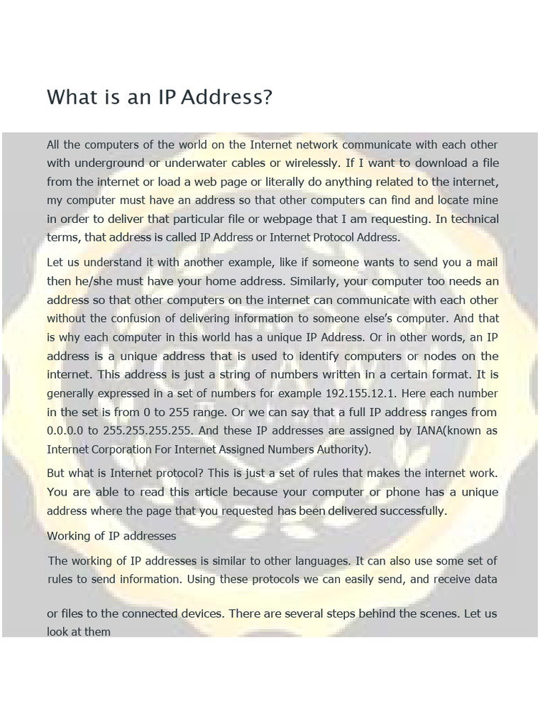 What Is An IP Address | PDF