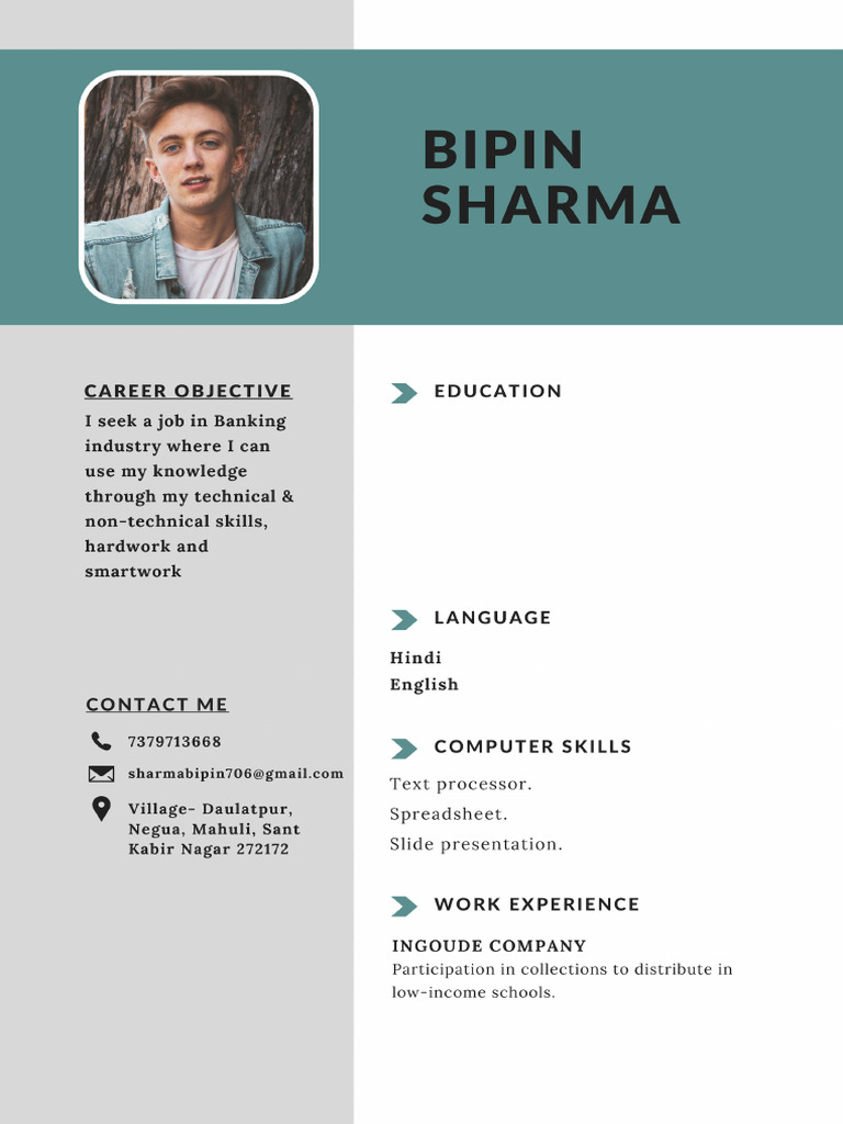 White and Green Simple Student CV Resume | PDF
