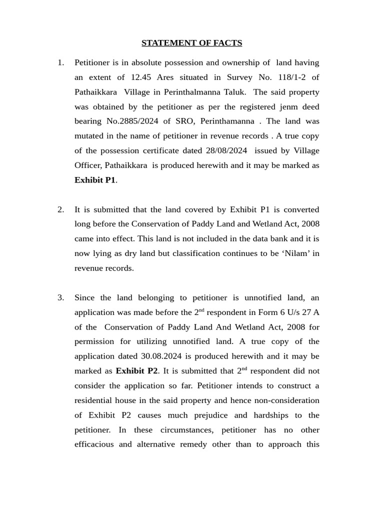 Statement of Facts | PDF