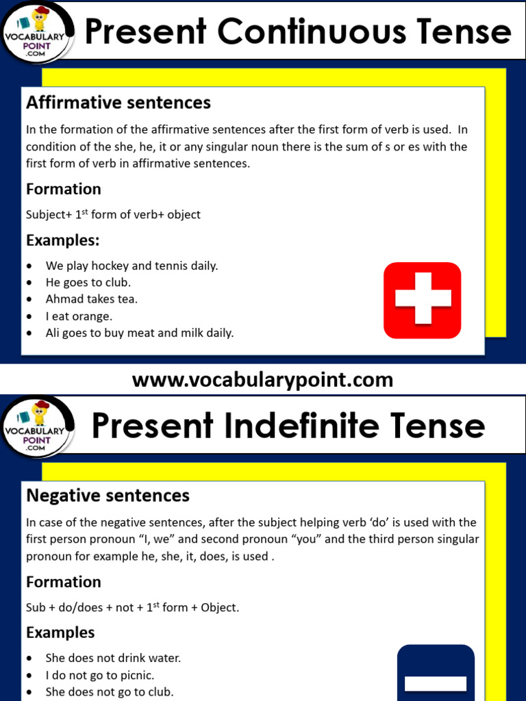 Present Indefinite Tense 1 | PDF