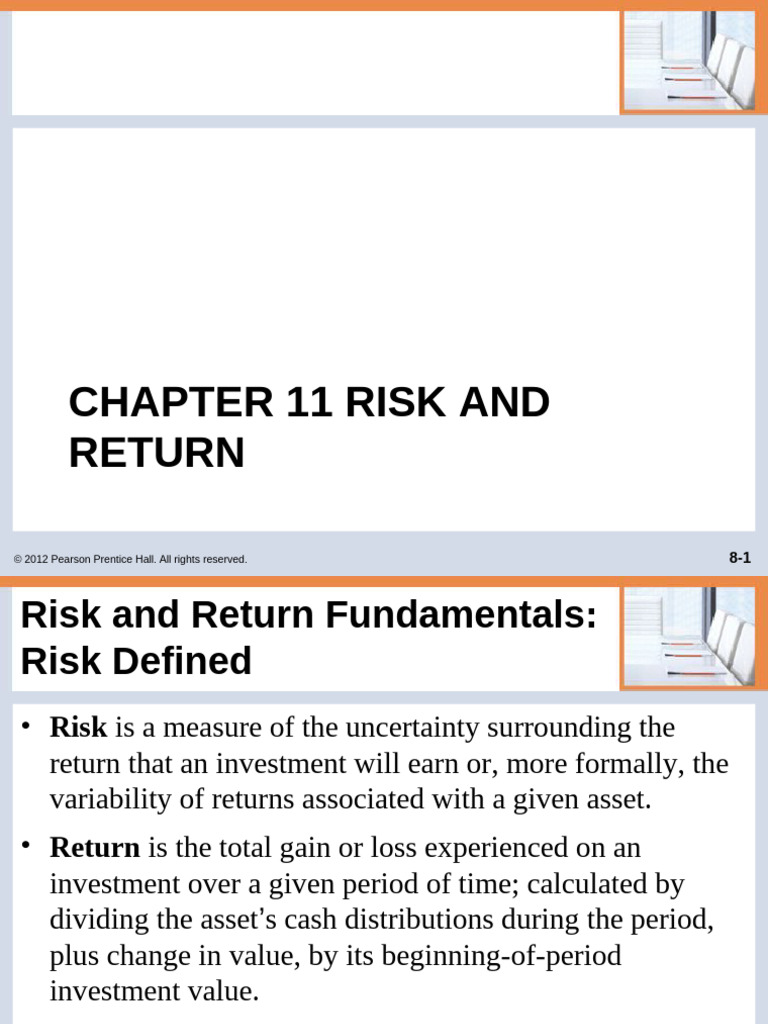 Chapter 11 Risk and Return | PDF