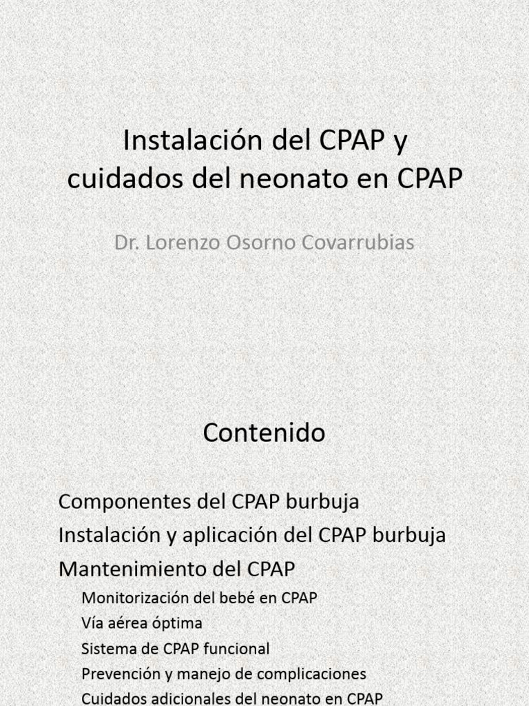 E_Instalación Del CPAP y Cuidados Del Neonato en CPAP | PDF