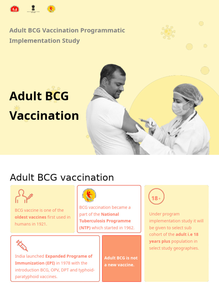 Adult BCG Vaccination Programmatic Implementation Study | PDF