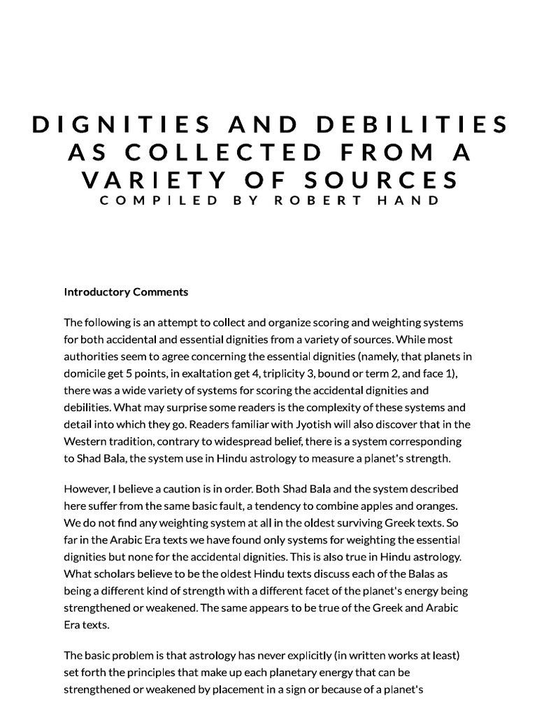 Essential dignity table | PDF