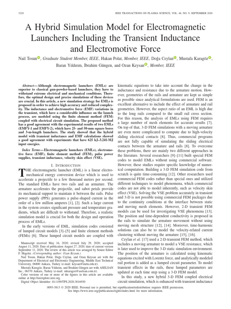 A Hybrid Simulation Model For Electromagnetic Launchers Including The Transient Inductance and ...