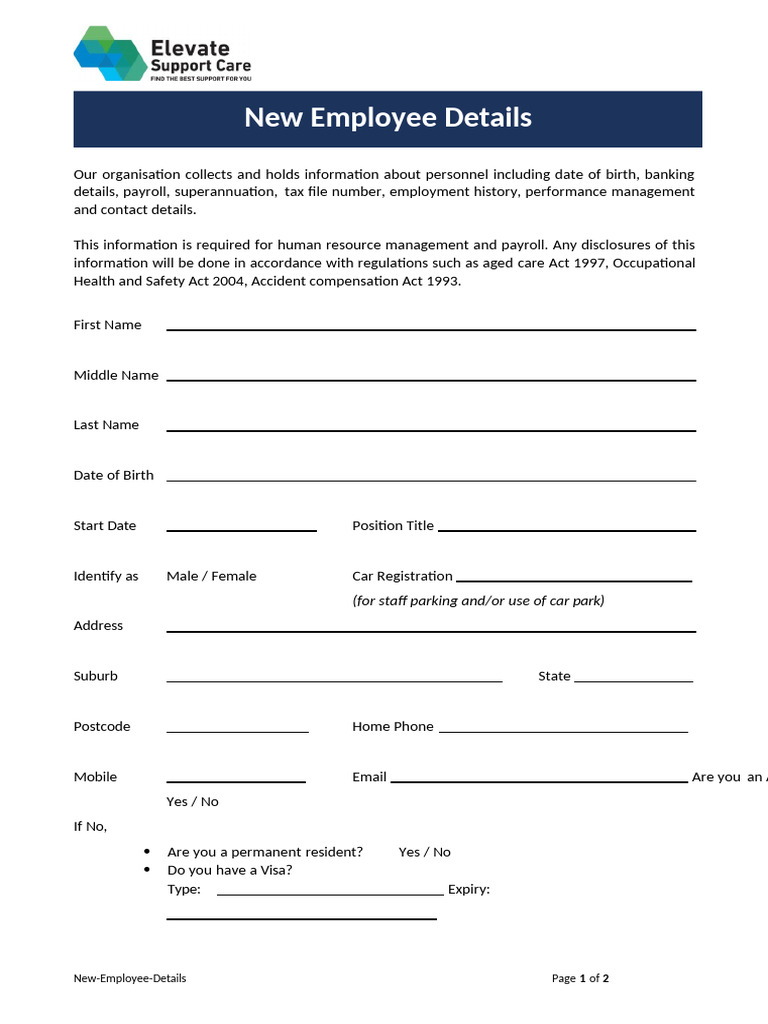 New Employee Details | PDF