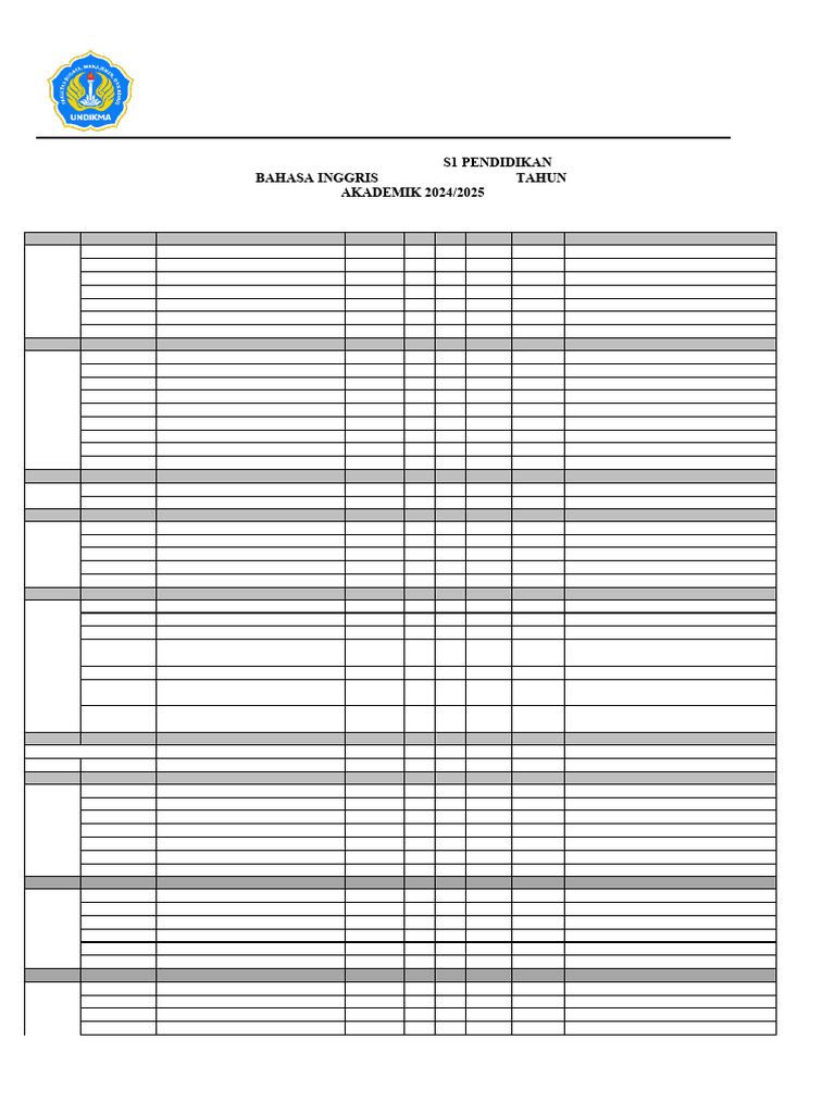 Sebaran MK s1 Pbi | PDF