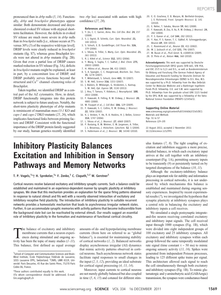 Inhibitory Plasticity BalancesExcitation and Inhibition in ...