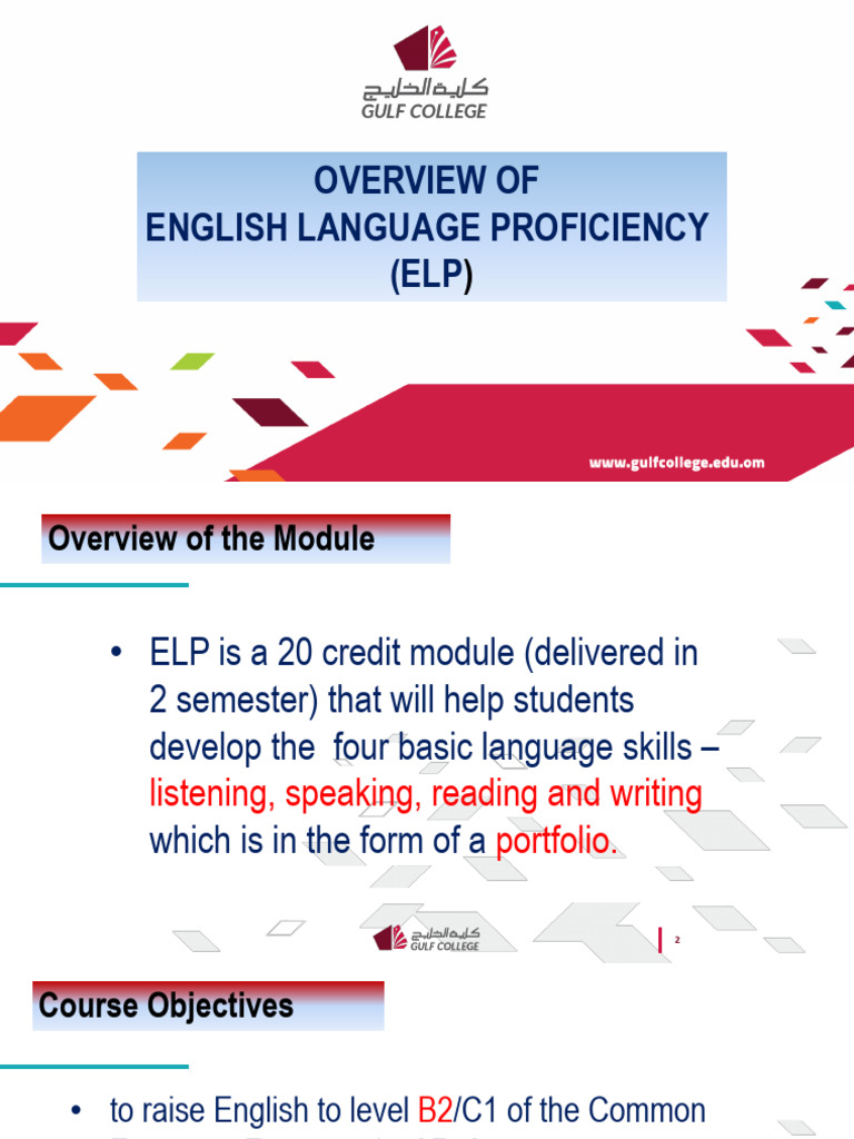 Week 1 - Overview of Elp | PDF