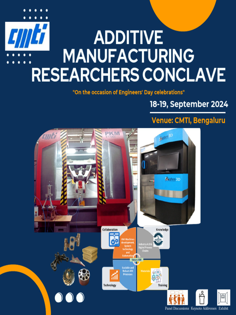 ADDITIVE MANUFACTURING RESEARCHERS CONCLAVE CMTI - Brochure 2024 | PDF