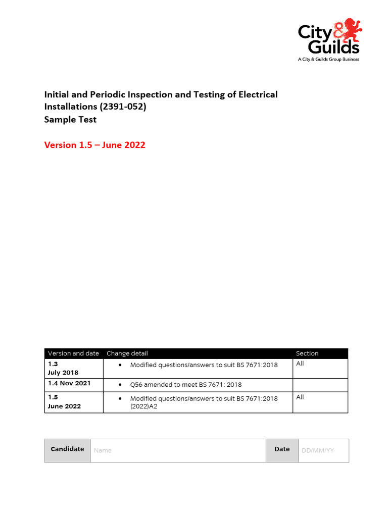 2391-052 Initial and Periodic Inspection and Testing-Sample Test v1-5 ...