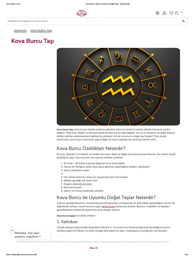 Kova Burcu Taşı Kova Burcu Doğal Taşı - Taş Sandığı | PDF