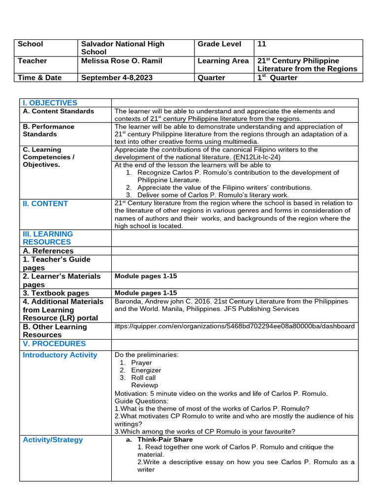 5.DLP 21st Century Lit Fabular | PDF | Learning | Cognition