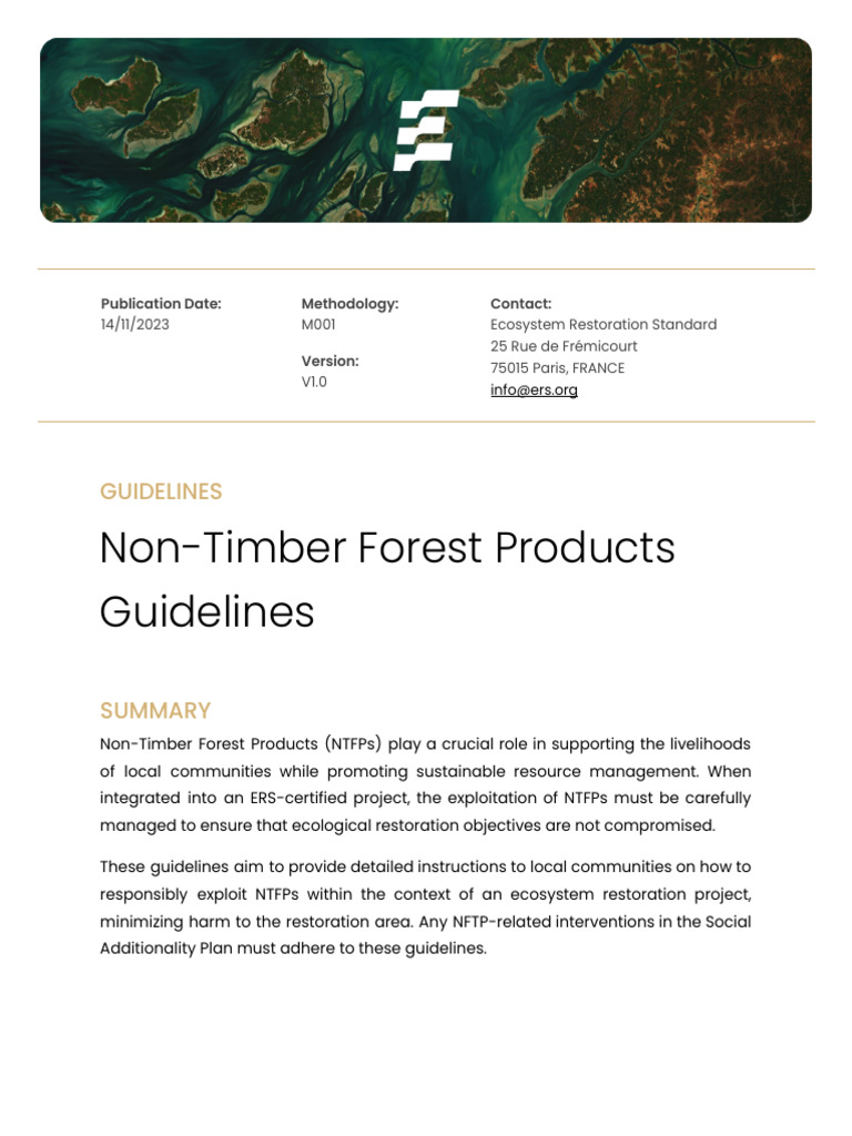 Nontimber Forest Products Ntfps Guidelines | PDF