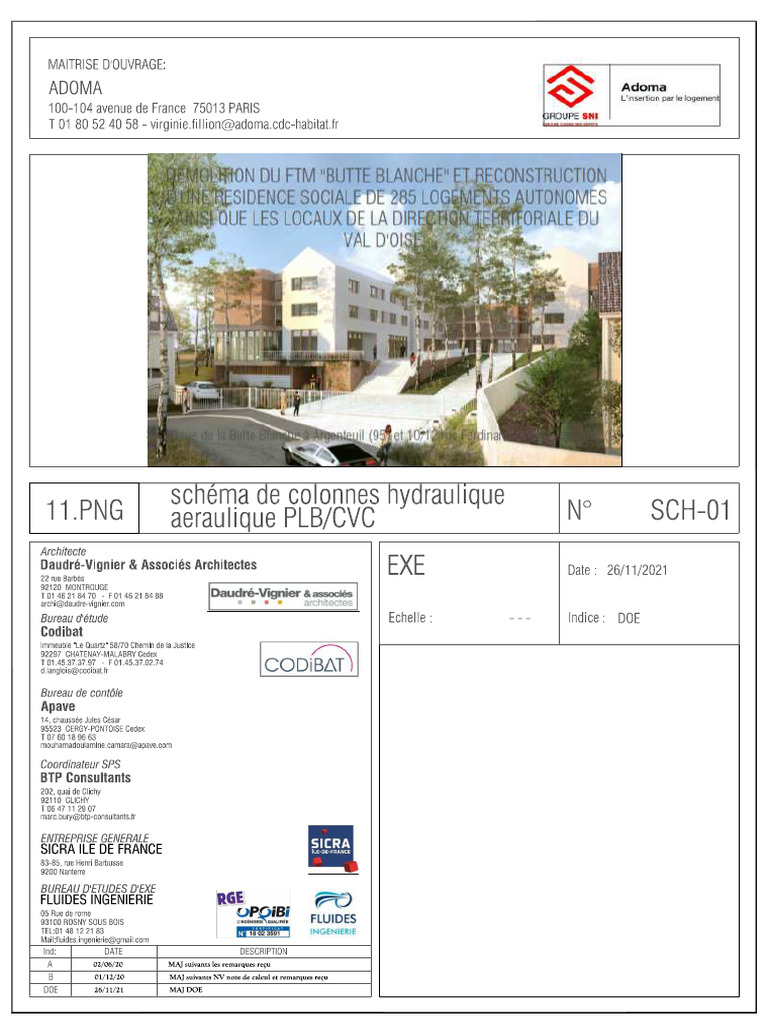 ARGENTEUIL - SCH01 - DOE - Schéma de Colonnes Hydrauliques | PDF