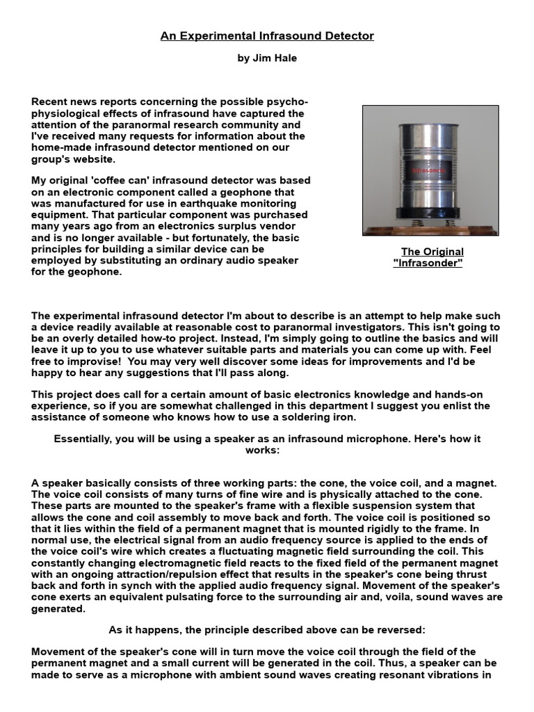 An Experimental Infrasound Detector | PDF