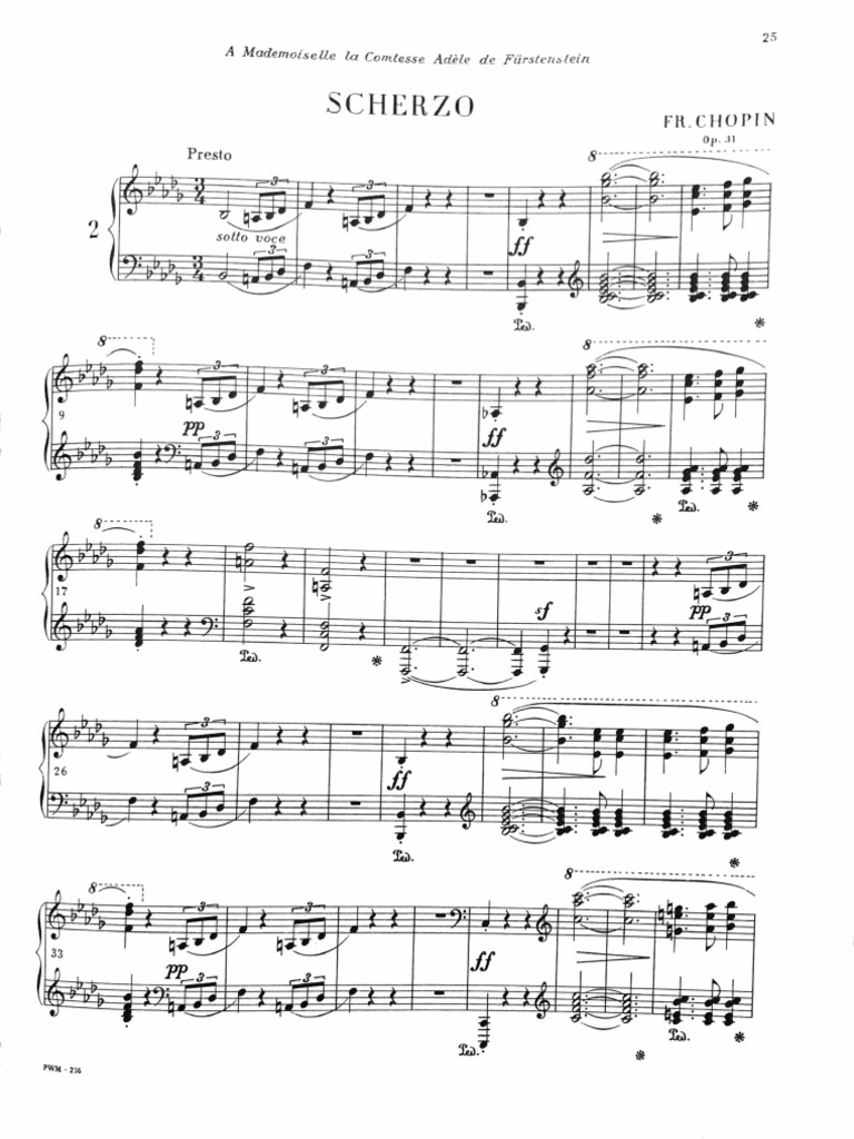 Chopin, Scherzo No 2 Op 31, Ed. Paderewski | PDF