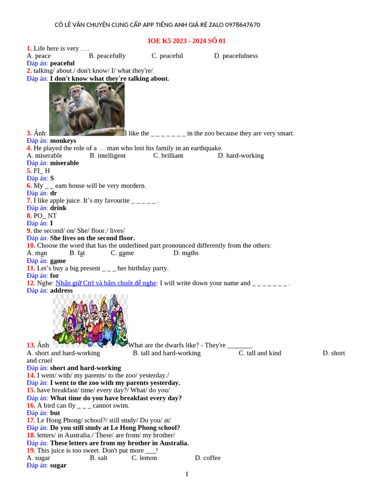 KEY 50 DE IOE K5 2023 -2024 | PDF