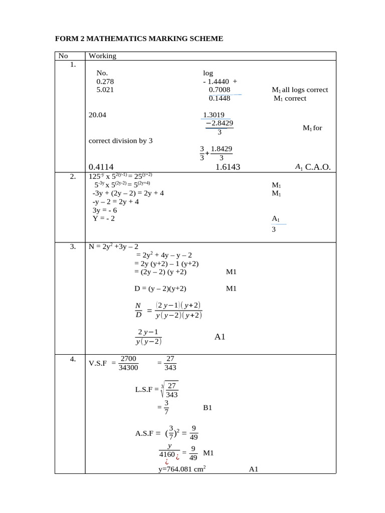 F2 Maths MS | PDF