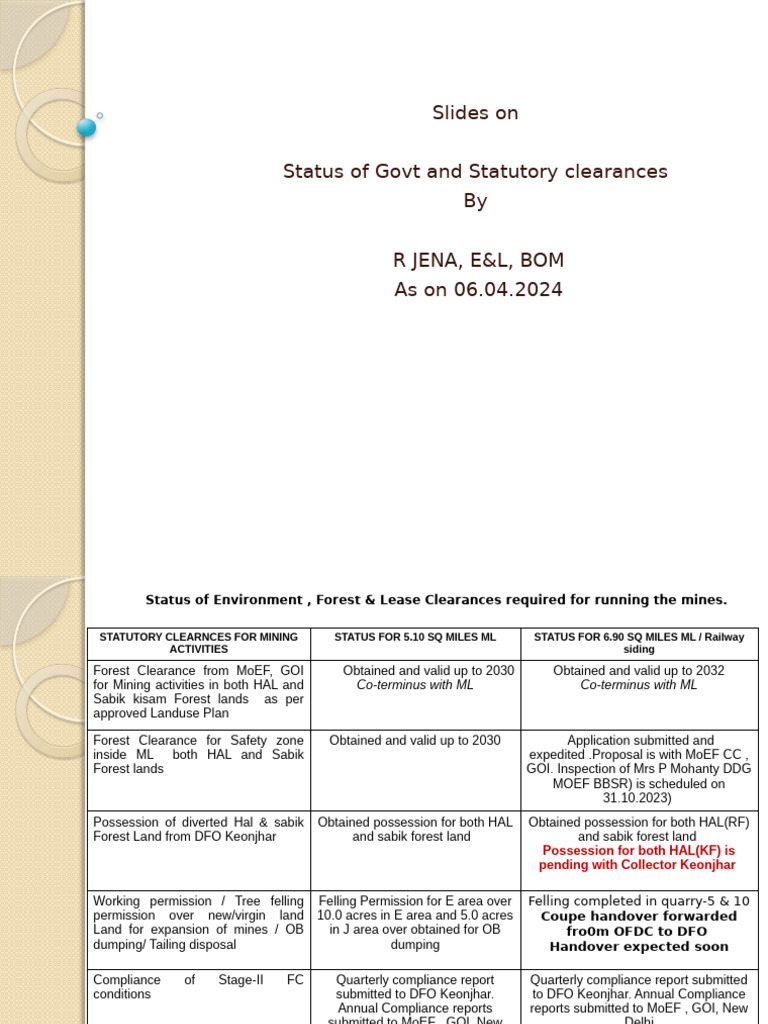 E&L Status and Statutory Compliances | PDF