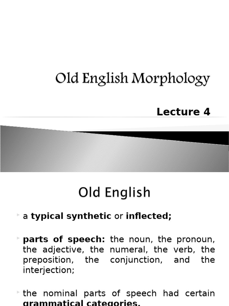 Old English Morphology | PDF