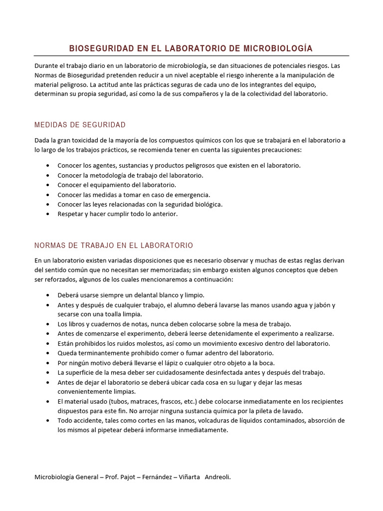 1 Bioseguridad en El Laboratorio de Microbiología | PDF