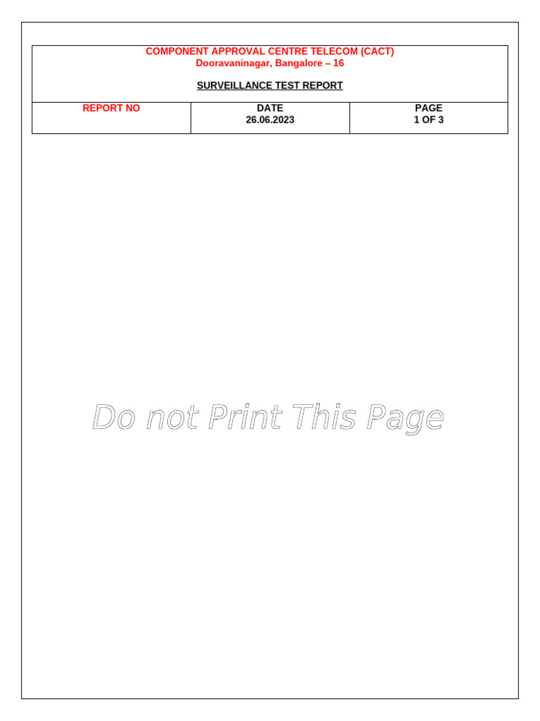 OFC Surveillance Test Report 2023 | PDF | Decibel | Science & Mathematics