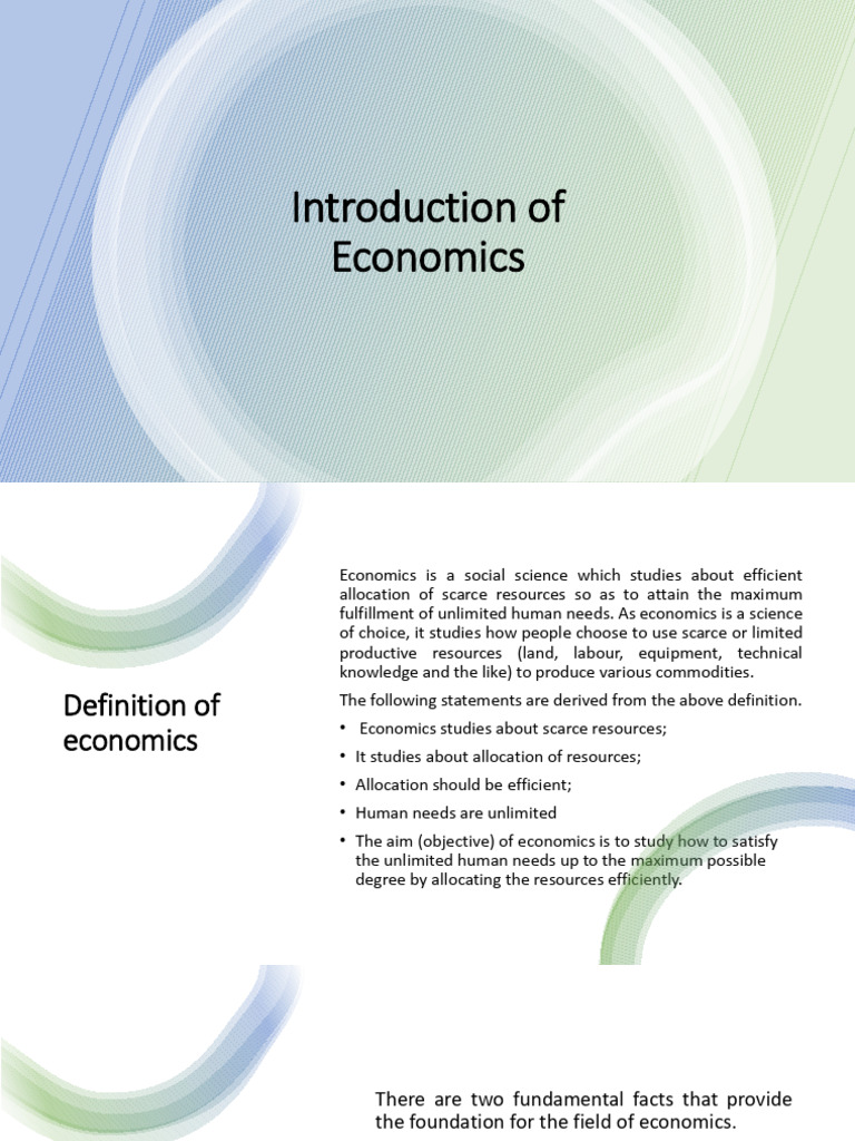 Introduction of Economics | PDF