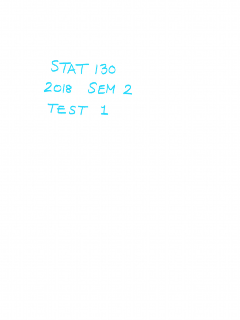 2018 Sem 2 - Test 1 Solutions - Westville | PDF