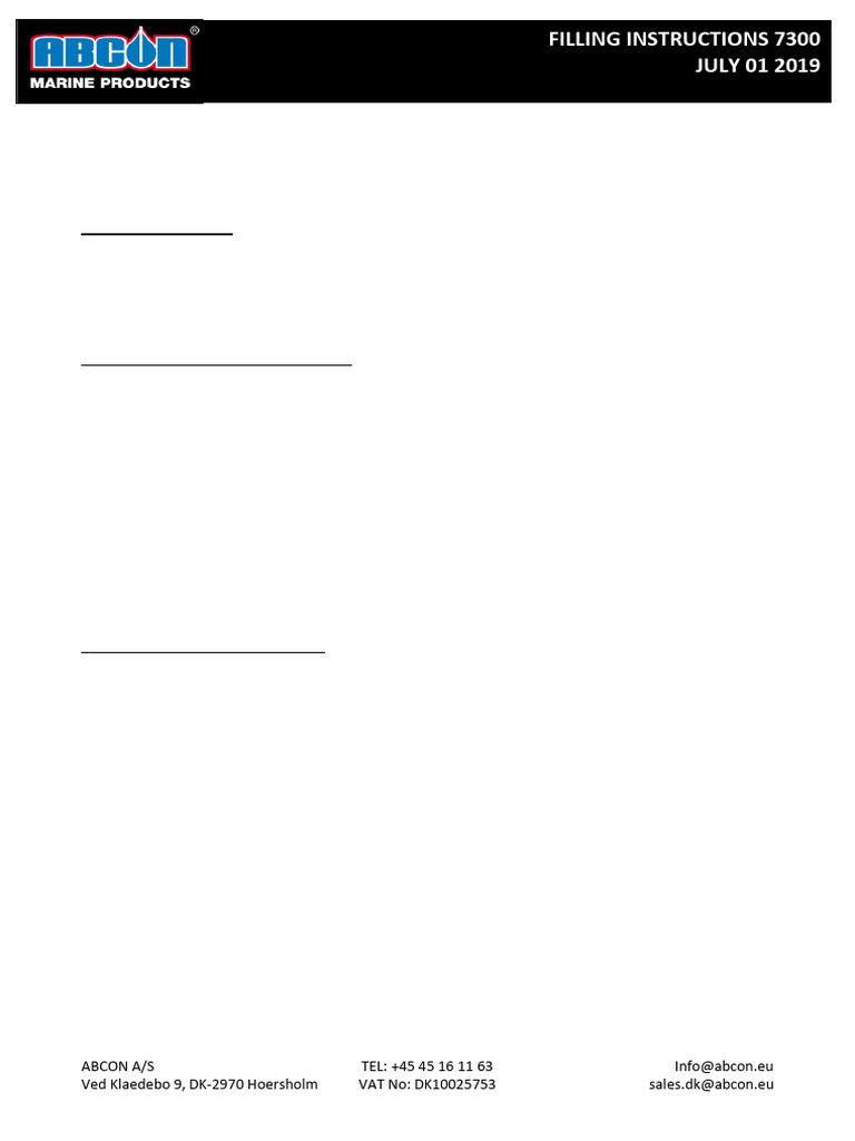 730 ABCON MARINE-STERN TUBE SLL Filling Instruction | PDF