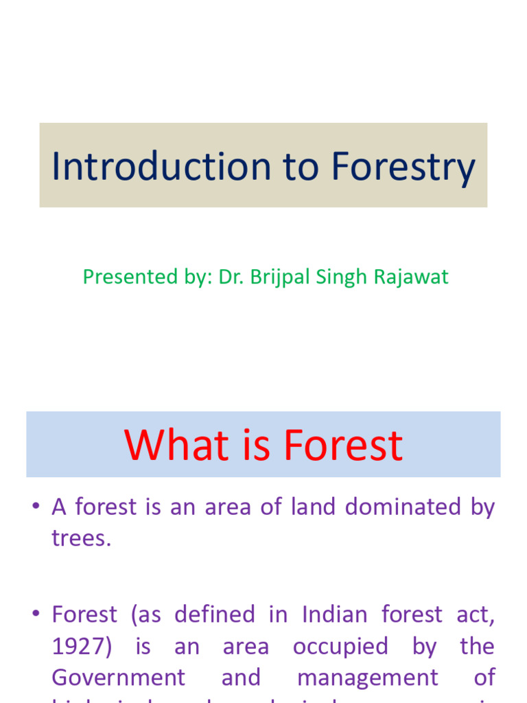Introduction to Forestry | PDF