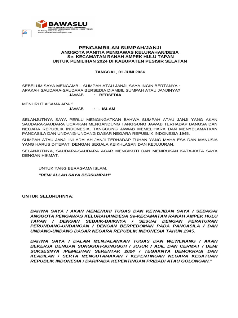 5 Kata Sumpah-Janji 2024 1 | PDF