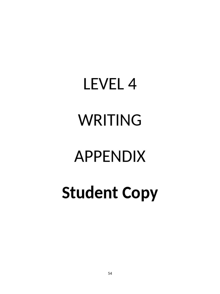 LEVEL 4 WRITING Appendix Student Copy 2022-23 (Included Into W Booklet ...